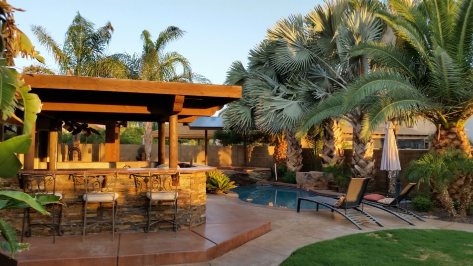Built-in Backyard BBQ Island - Artesian Pools & Spas - Yuma, AZ